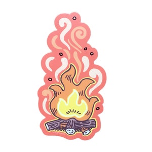 Campfire Sticker, Outdoors Sticker, Single Die Cut Vinyl Sticker - Etsy