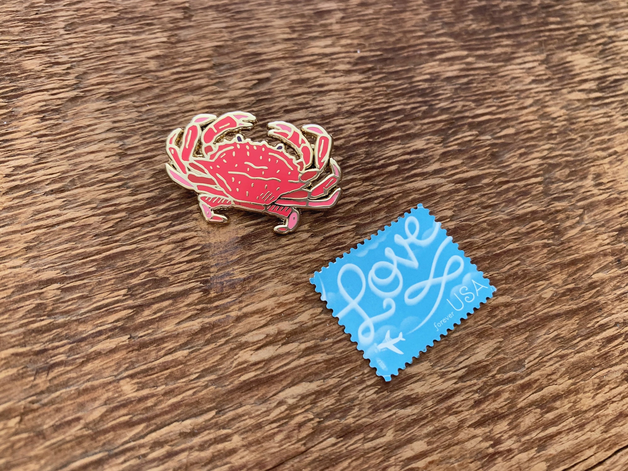 Crab Enamel Pin Red and Gold Crab Pin Single Hard Enamel Pin - Etsy