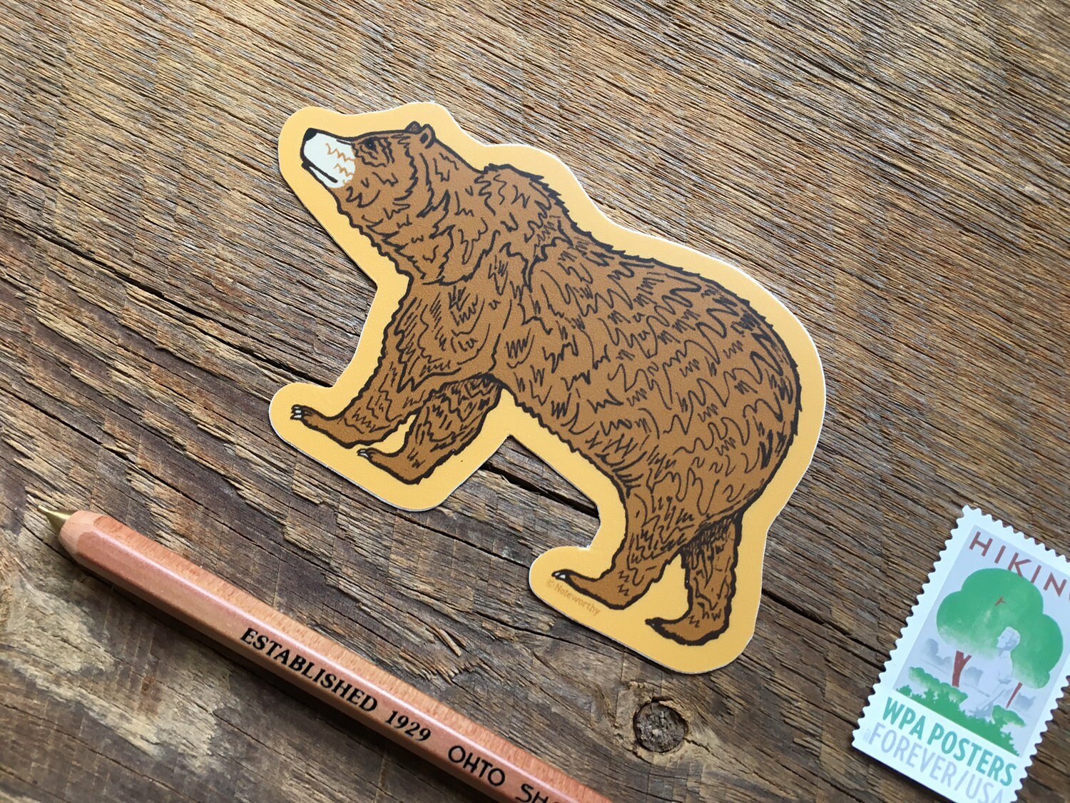 Grizzly Bear Sticker Outdoors Sticker Single Die Cut Vinyl | Etsy