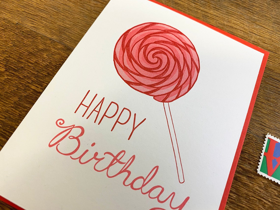 Happy Birthday Lollipop Card Kid's Birthday Card | Etsy