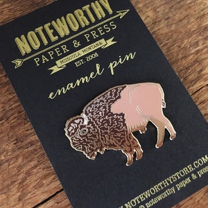 Bison Enamel Pin, Buffalo Enamel Pin, Single Hard Enamel Pin With ...