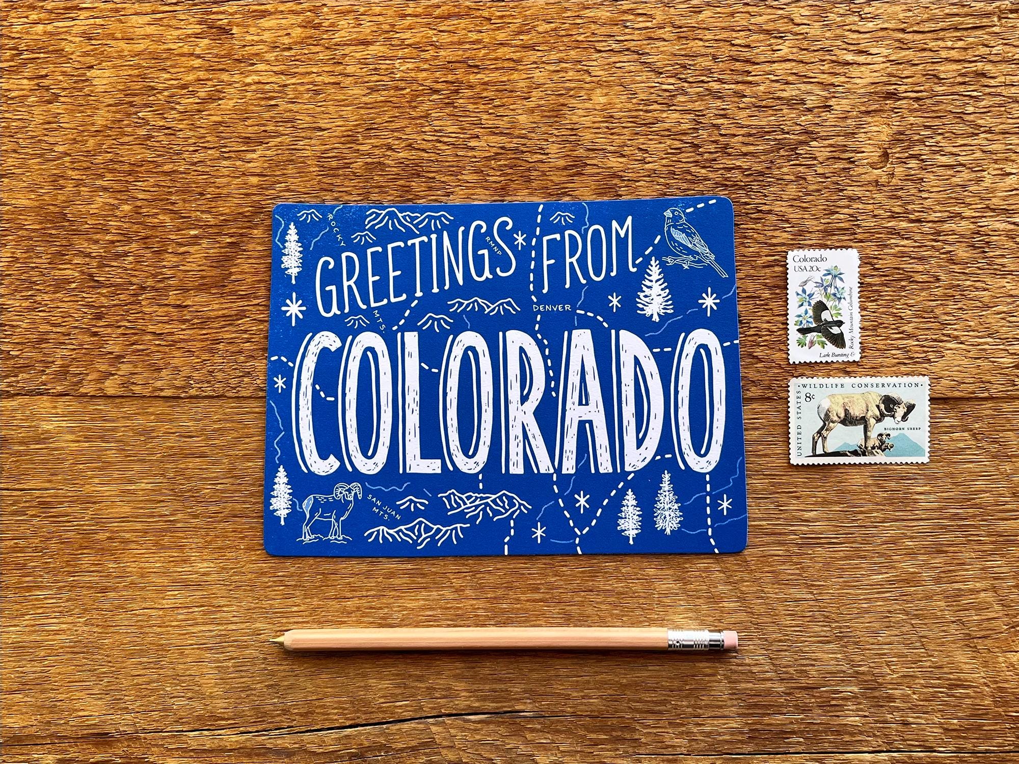 Colorado Postcard, Greetings From Colorado, Die Cut Letterpress State ...