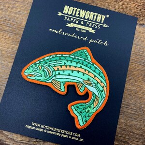 Trout Patch, Fishing Patch, Rainbow Trout Patch, Single Embroidered ...