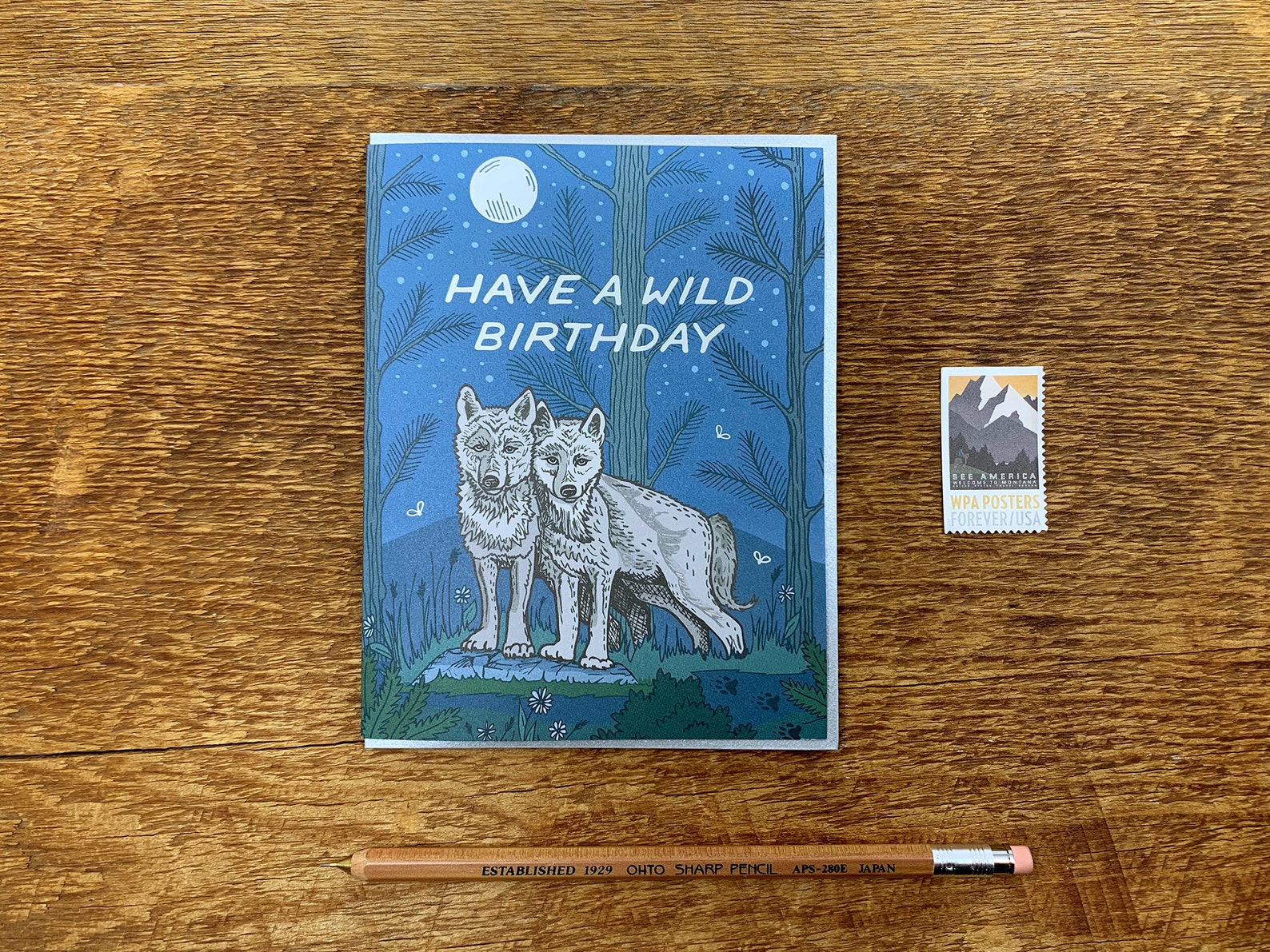 Wild Wolves Birthday Card Wild Birthday Card Foil Printed - Etsy