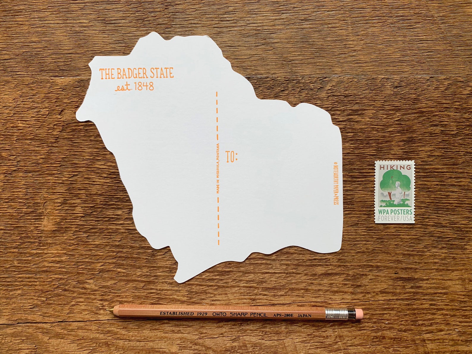 Wisconsin Postcard, Greetings From Wisconsin, Die Cut Letterpress State ...