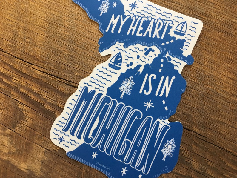 Michigan Sticker Michigan State Sticker Bumper Sticker - Etsy