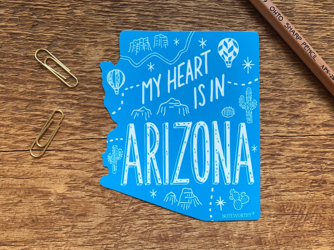 Arizona Sticker Arizona State Sticker Bumper Sticker Single - Etsy