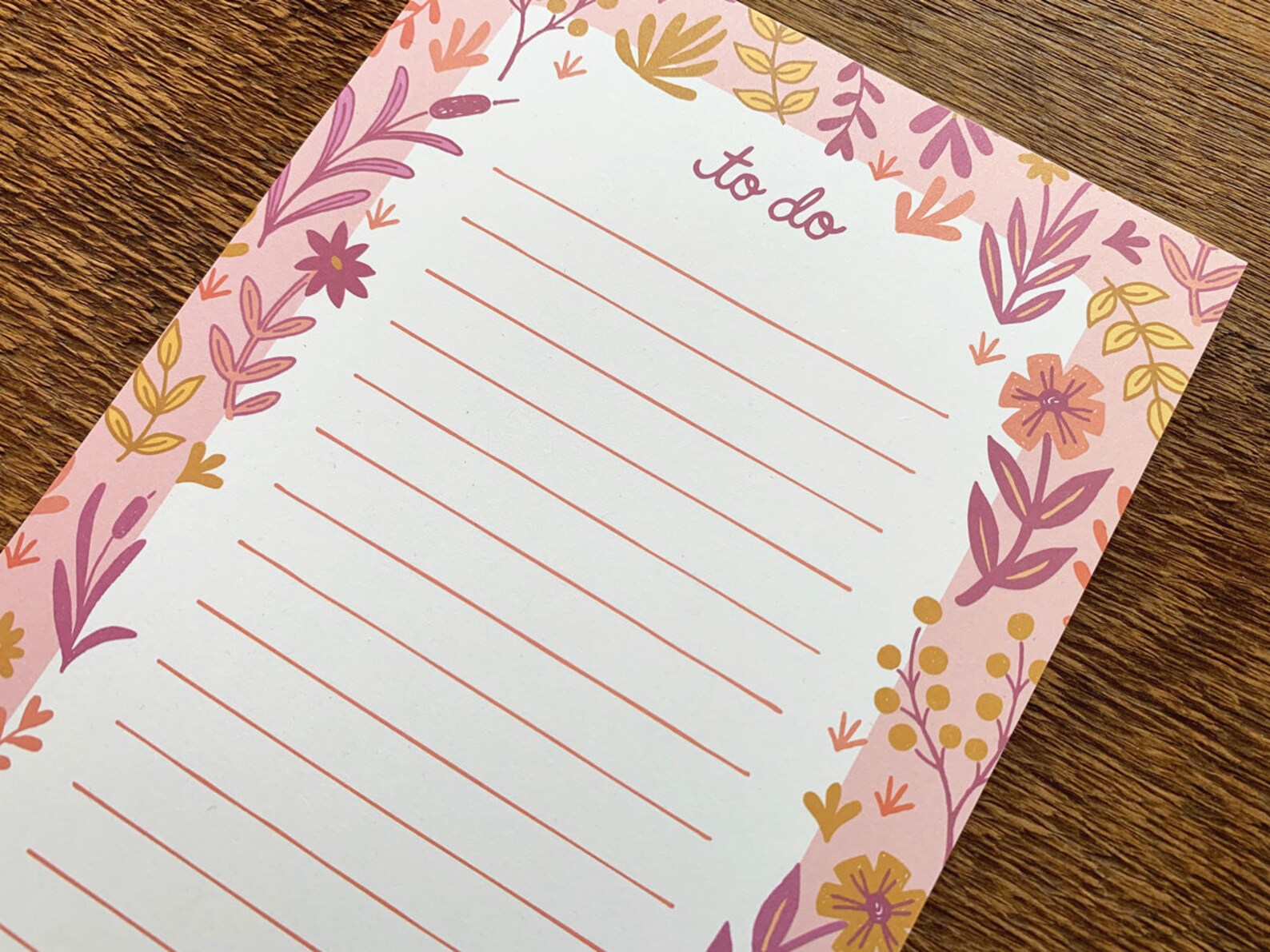 Flora Notepad Flower Pattern Notepad 5.5 X 8.5 to Do List - Etsy