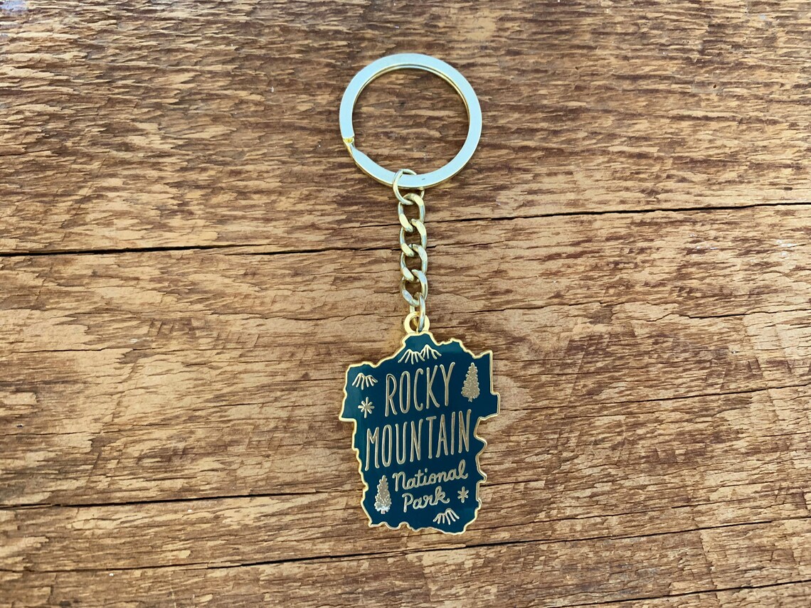 Rocky Mountain Enamel Keychain Rocky Mountain National Park | Etsy