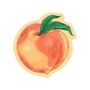Peach Sticker, Fruit Sticker, Single Die Cut Vinyl Sticker - Etsy