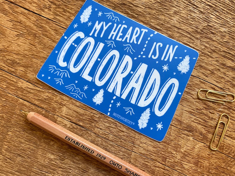 Colorado Sticker Colorado State Map Sticker Bumper Sticker - Etsy