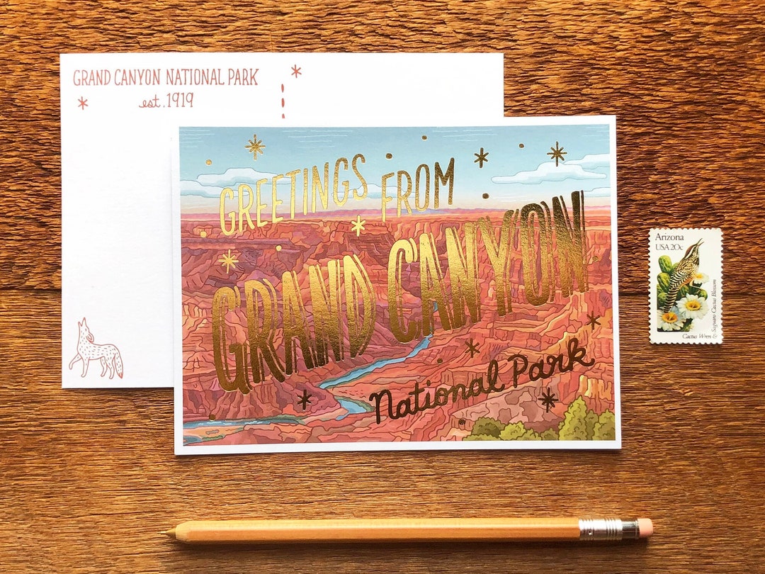 Grand Canyon National Park Postcard, Greetings From Grand Canyon ...