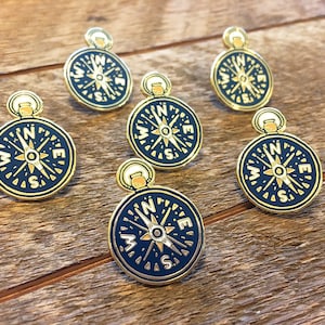 Compass Enamel Pin, Explore Pin, Single Hard Enamel Pin With Butterfly ...