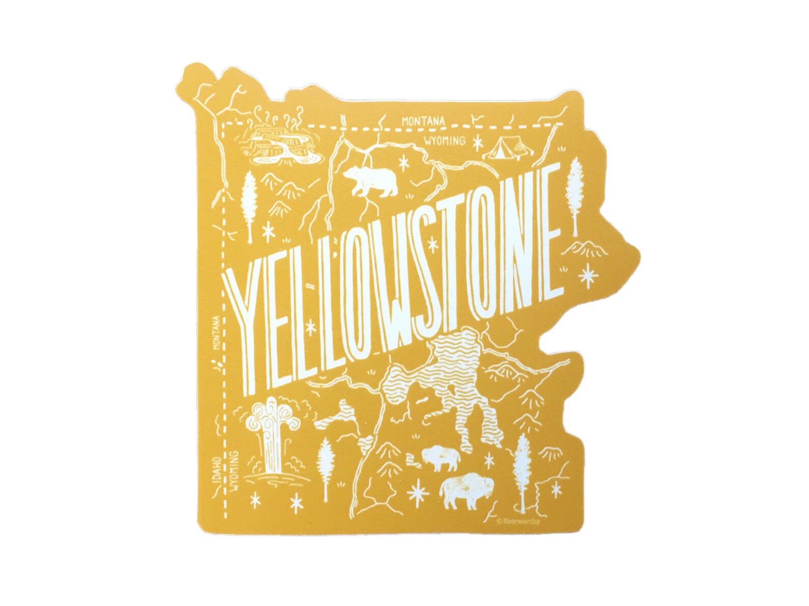Yellowstone Sticker Yellowstone National Park Sticker Bumper | Etsy