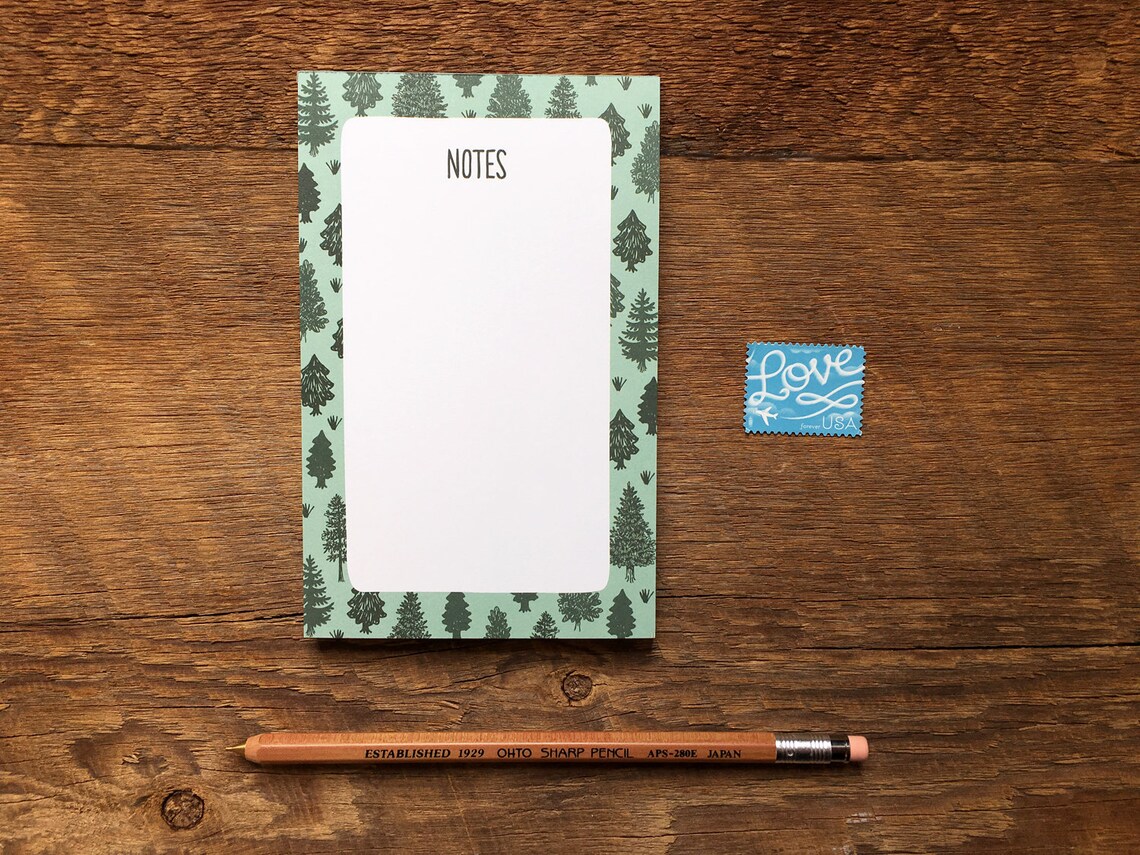 Tree Pocket Notepad Pine Tree Notes Office Supplies 3.5 X - Etsy