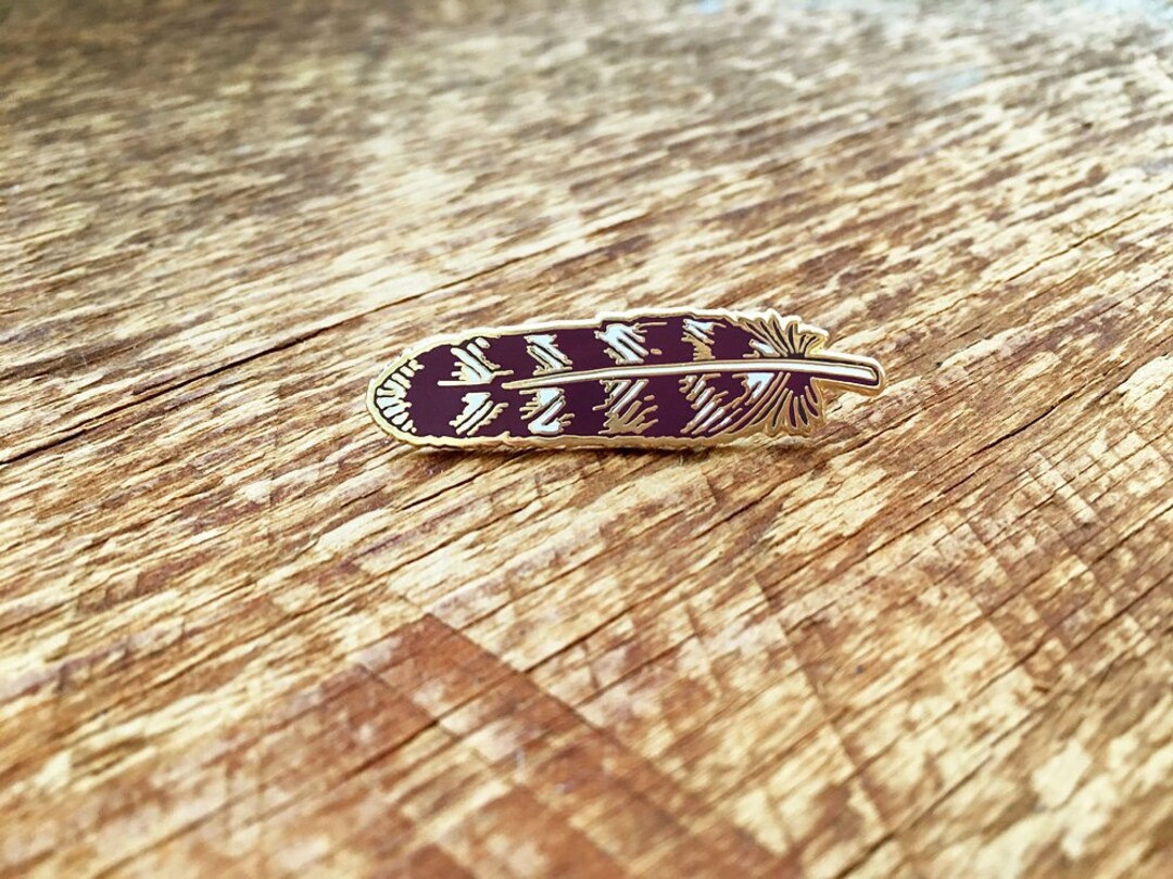 Feather Enamel Pin, Outdoors Enamel Pin, Single Hard Enamel Pin With ...