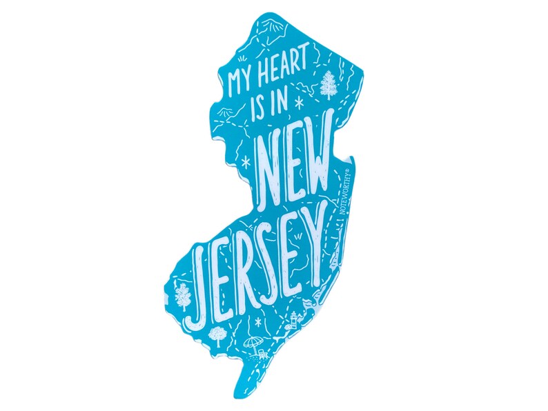 New Jersey Sticker New Jersey State Sticker Bumper Sticker - Etsy