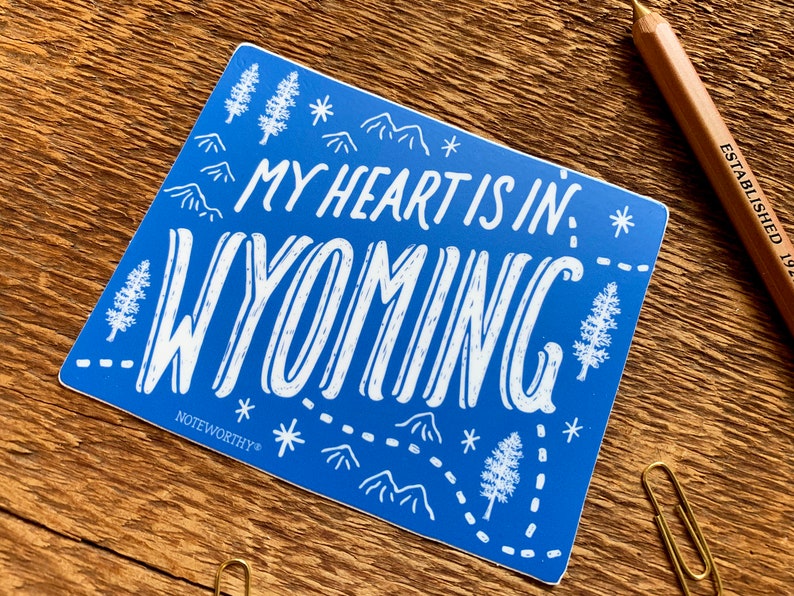 Wyoming Sticker Wyoming State Map Sticker Bumper Sticker - Etsy
