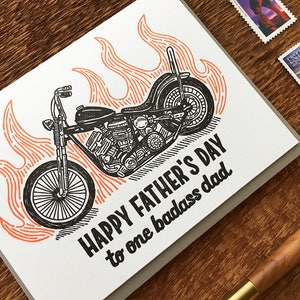 Happy Father's Day, Badass Dad, Motorcycle Dad, Motorcycle and Flames ...