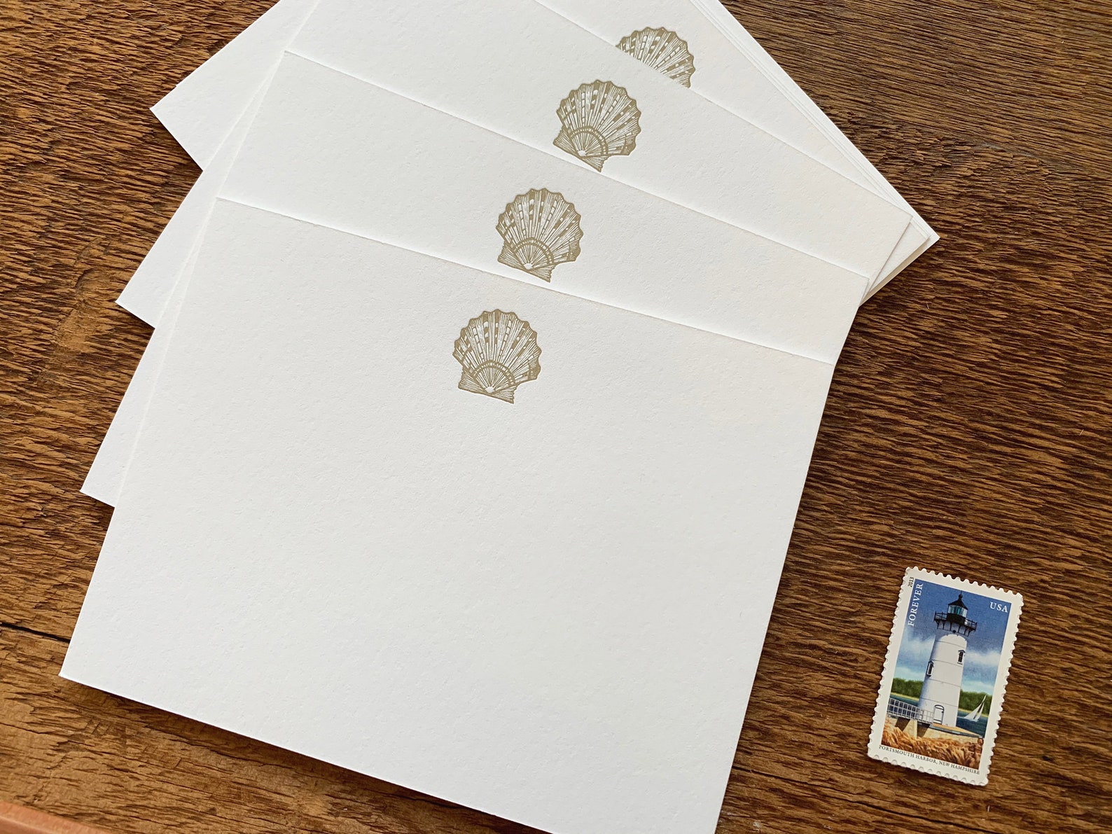 Sea Shell Motif Coastal Stationery Boxed Set of 8 - Etsy