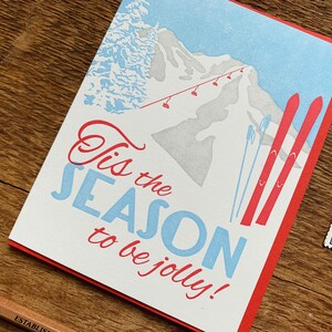 Tis the Season to Be Jolly, Holiday Skiing, Boxed Set of 6 Letterpress ...