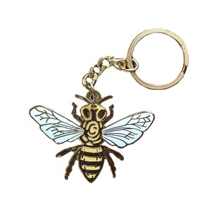 Honey Bee Enamel Keychain, Bee Keychain, Outdoors Keychain, Single Hard ...
