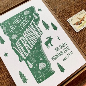 Vermont Greeting Card, Greetings From Vermont, Boxed Set of Letterpress ...