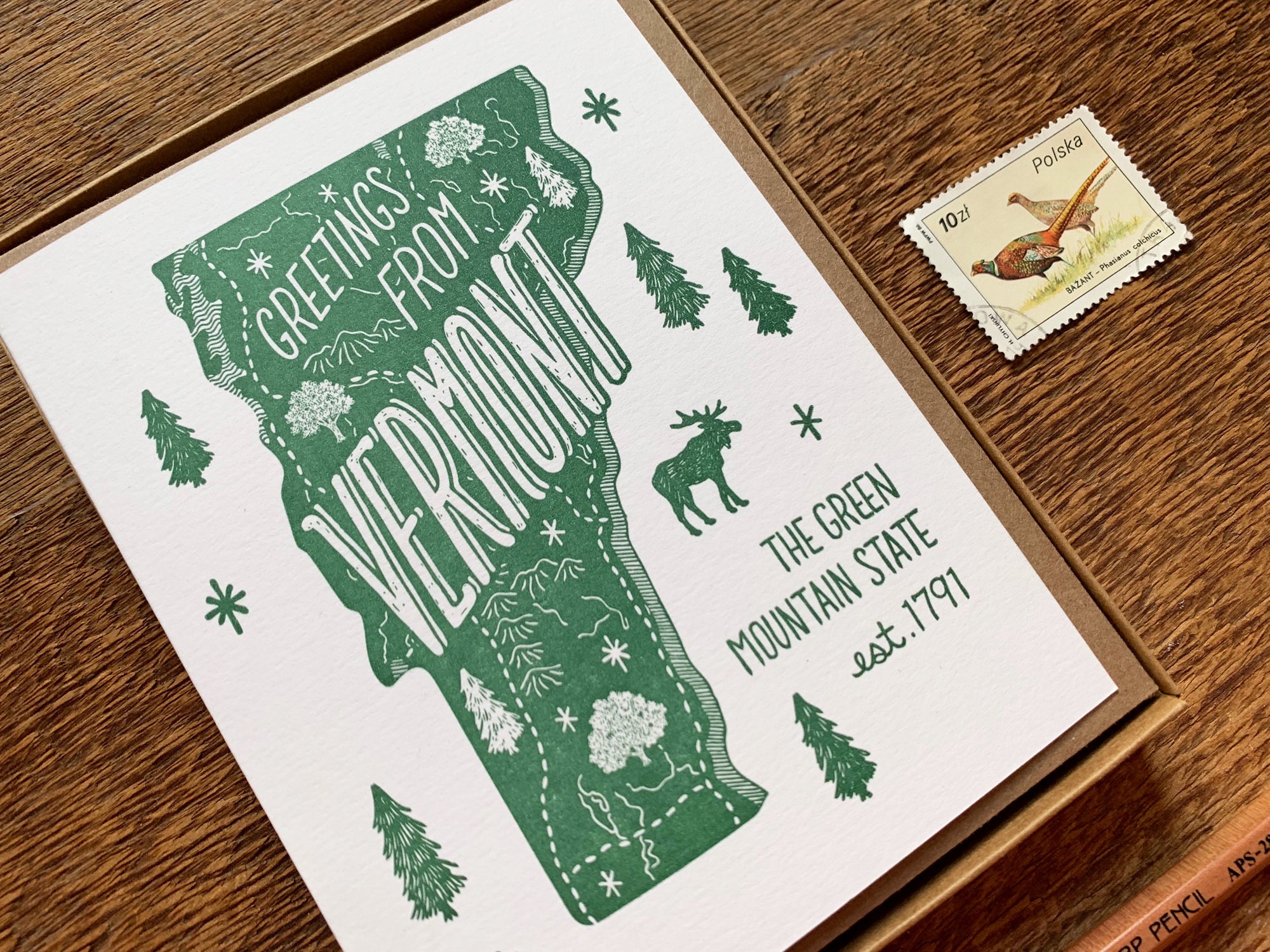 Vermont Greeting Card, Greetings From Vermont, Boxed Set of Letterpress ...