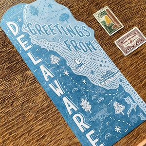 Delaware Postcard, Greetings From Delaware, the First State, Single Die ...