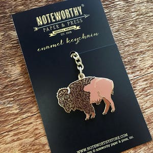 Bison Enamel Keychain, Buffalo Keychain, Explore Keychain, Single Hard ...