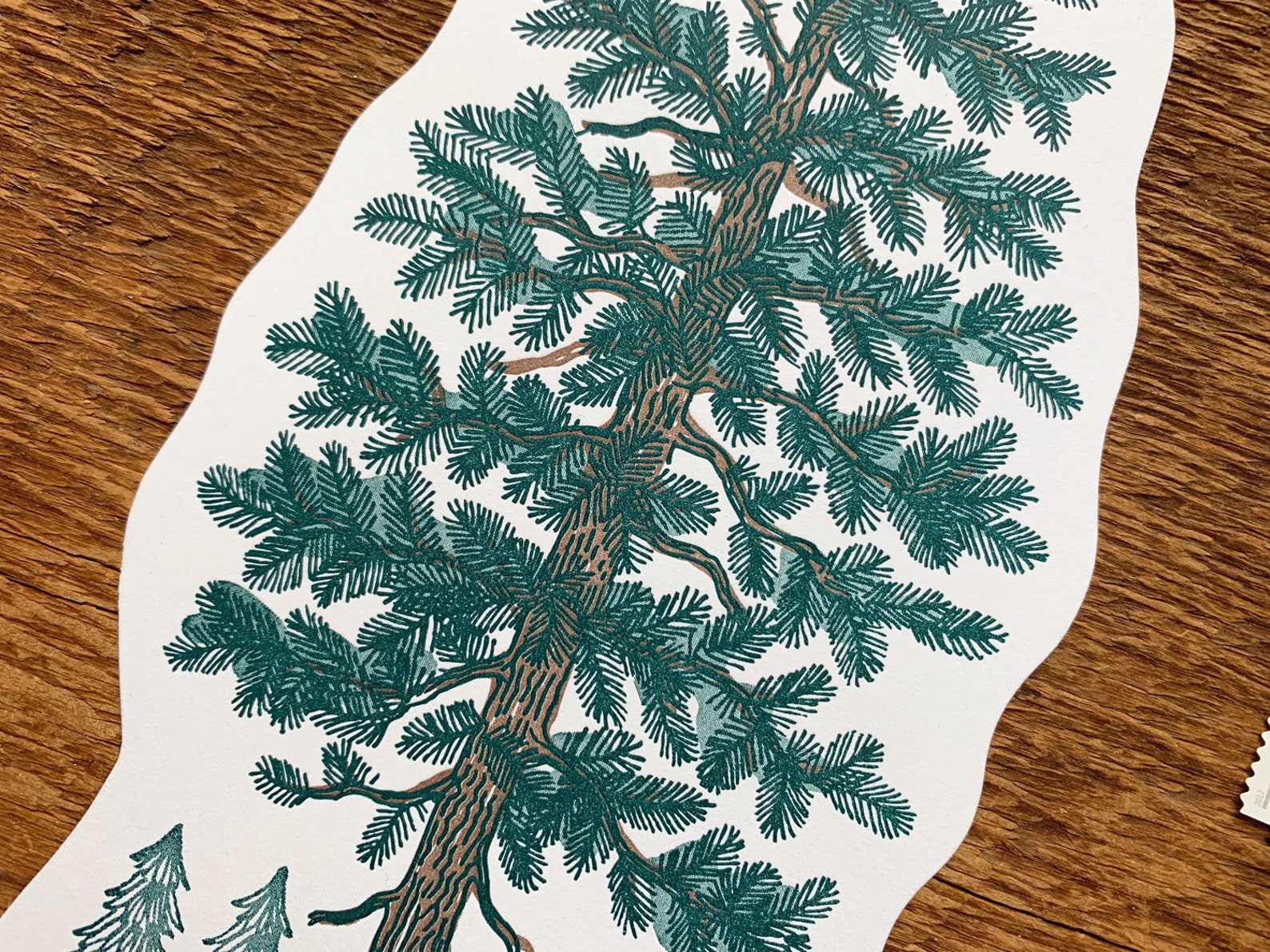 Pine Tree Postcard, Nature Postcard, Die Cut Letterpress Postcard - Etsy