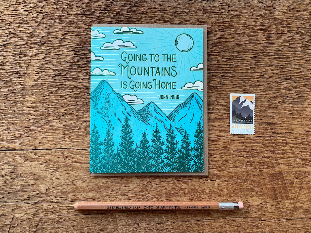 John Muir Quote, Encouragement Card, Mountain Card, Outdoors Card ...
