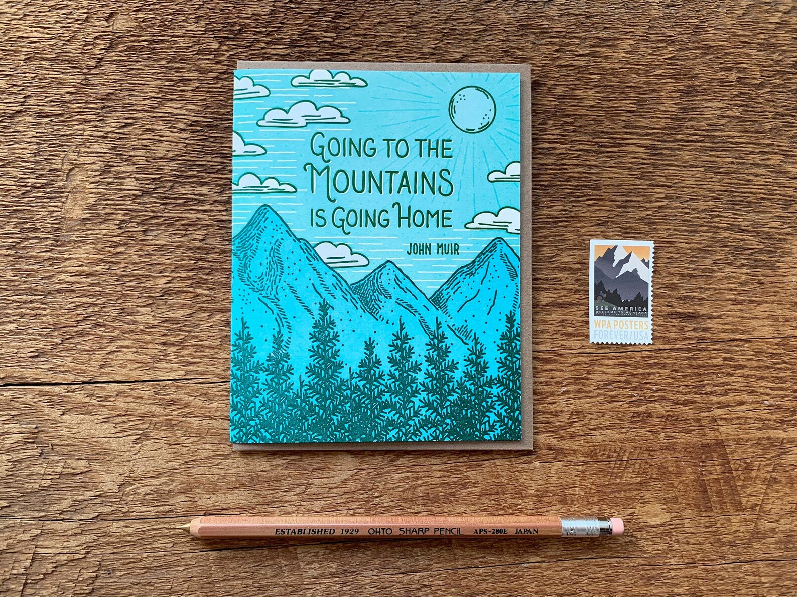 John Muir Quote Encouragement Card Mountain Card Outdoors - Etsy