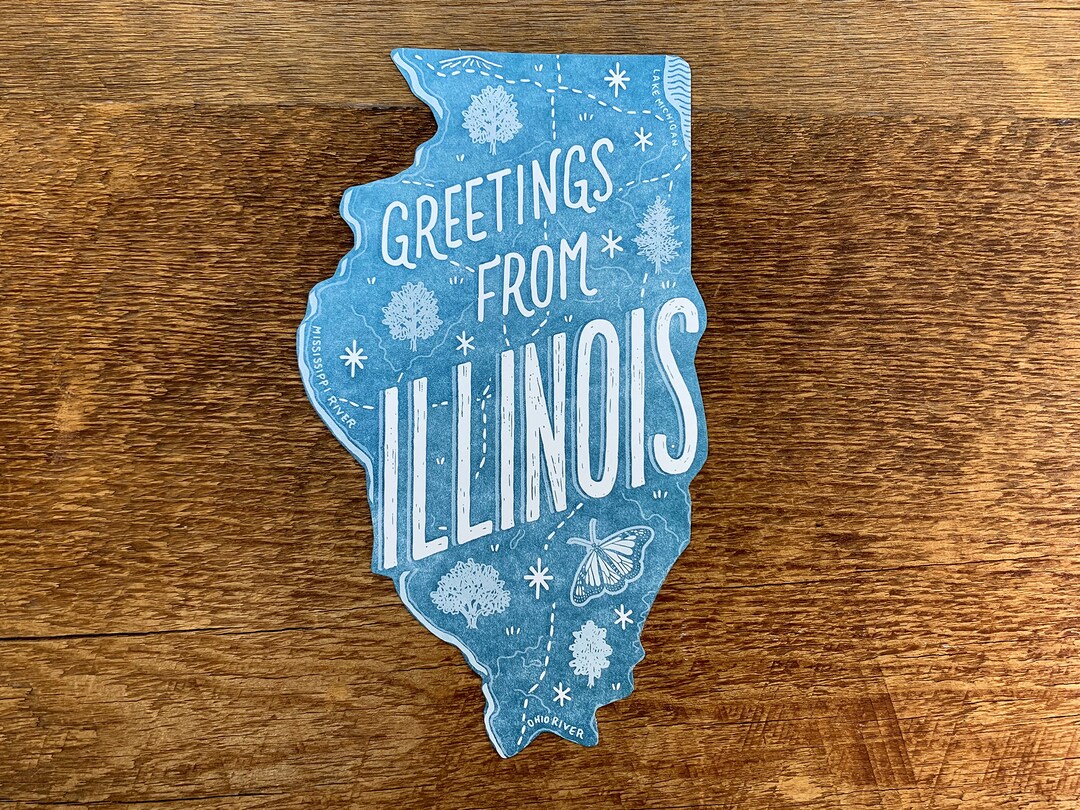 Illinois Postcard, Greetings From Illinois, Die Cut Letterpress State ...