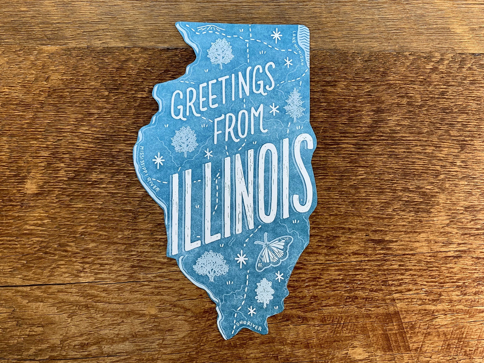 Illinois Postcard Greetings From Illinois Die Cut | Etsy