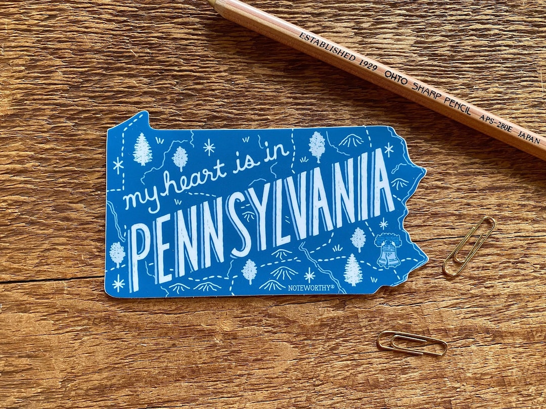 Pennsylvania Sticker, Pennsylvania State Sticker, Single Die Cut Vinyl ...