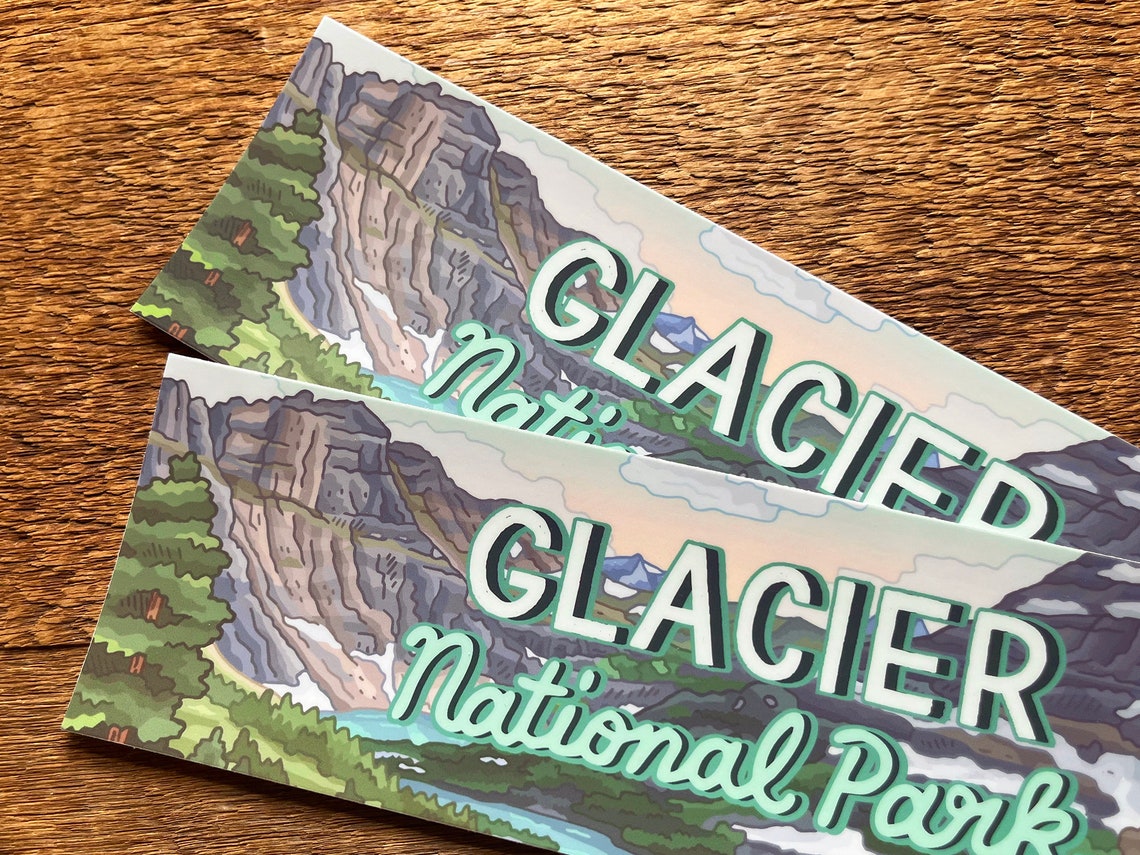 Glacier National Park Bumper Sticker, Glacier Sticker, Bumper Sticker ...