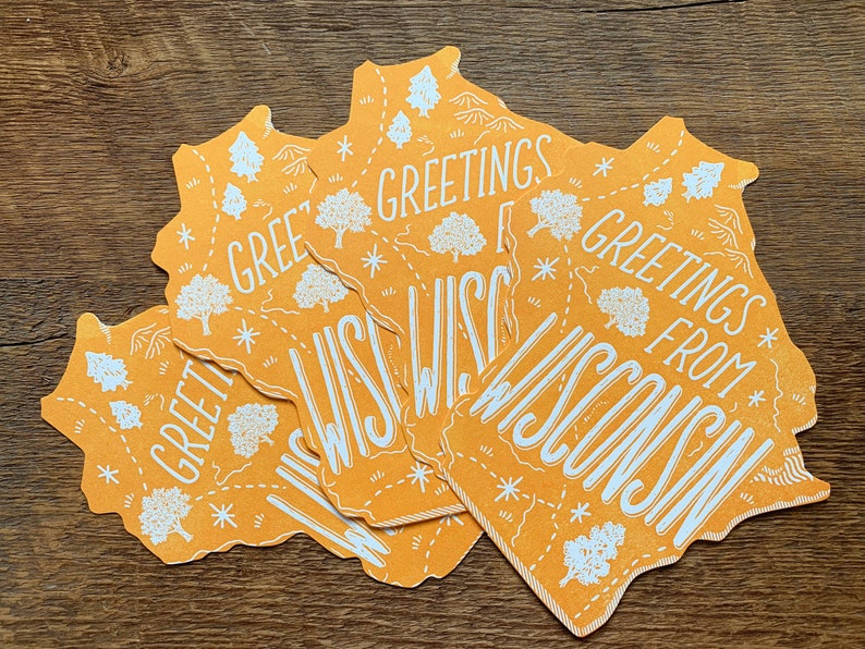 Wisconsin Postcard Greetings From Wisconsin Die Cut - Etsy