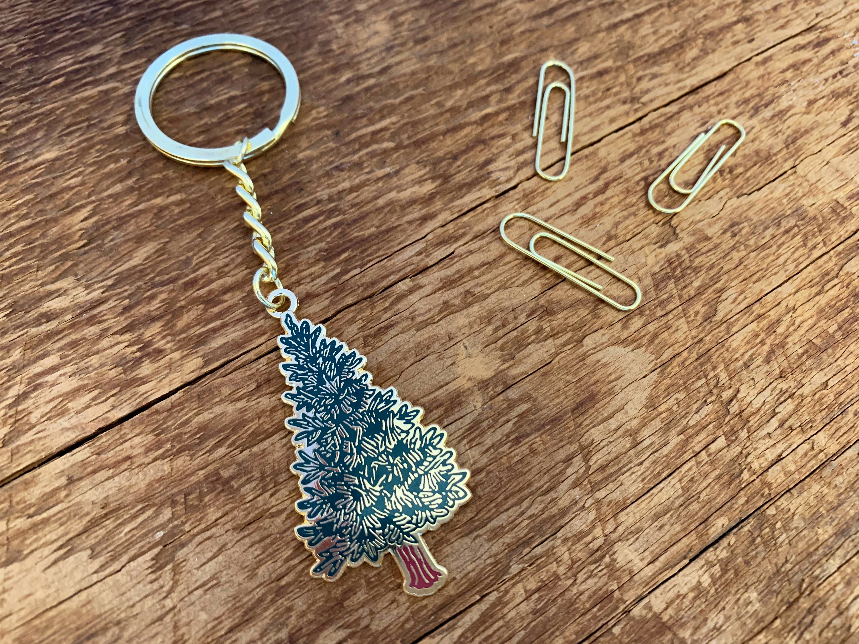 Pine Tree Enamel Keychain Pine Keychain Single Hard Enamel | Etsy