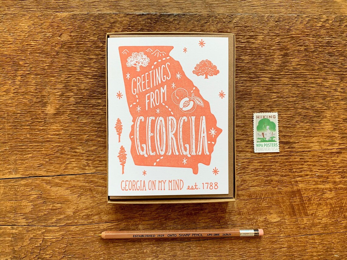 Georgia Greeting Card Greetings from Georgia Boxed Set of | Etsy