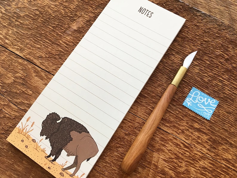 Bison Notepad Buffalo Notes 3.5 X 8.5 List Pad With - Etsy