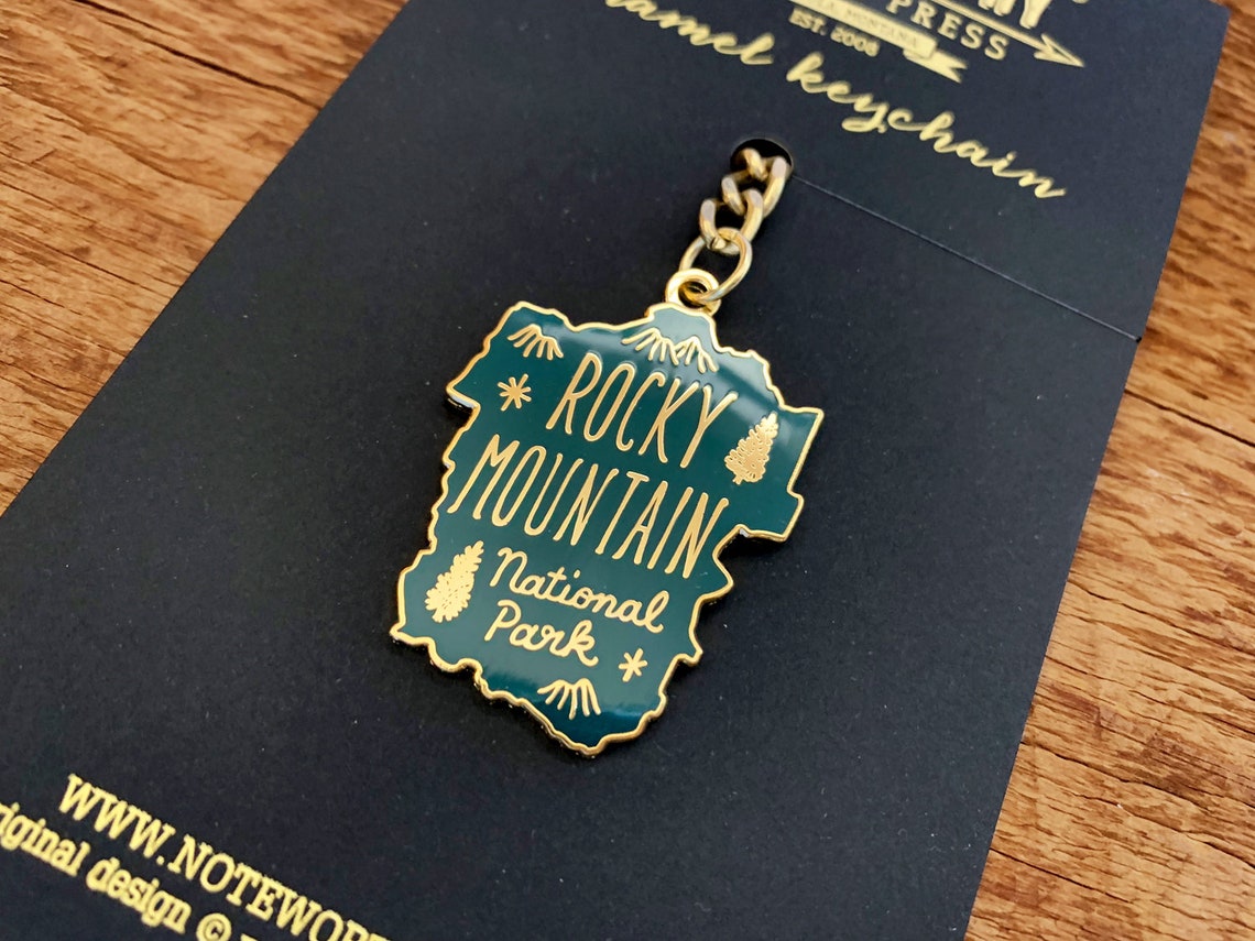 Rocky Mountain Enamel Keychain Rocky Mountain National Park | Etsy