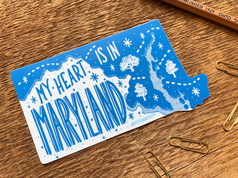 Maryland Sticker Maryland State Sticker Bumper Sticker - Etsy