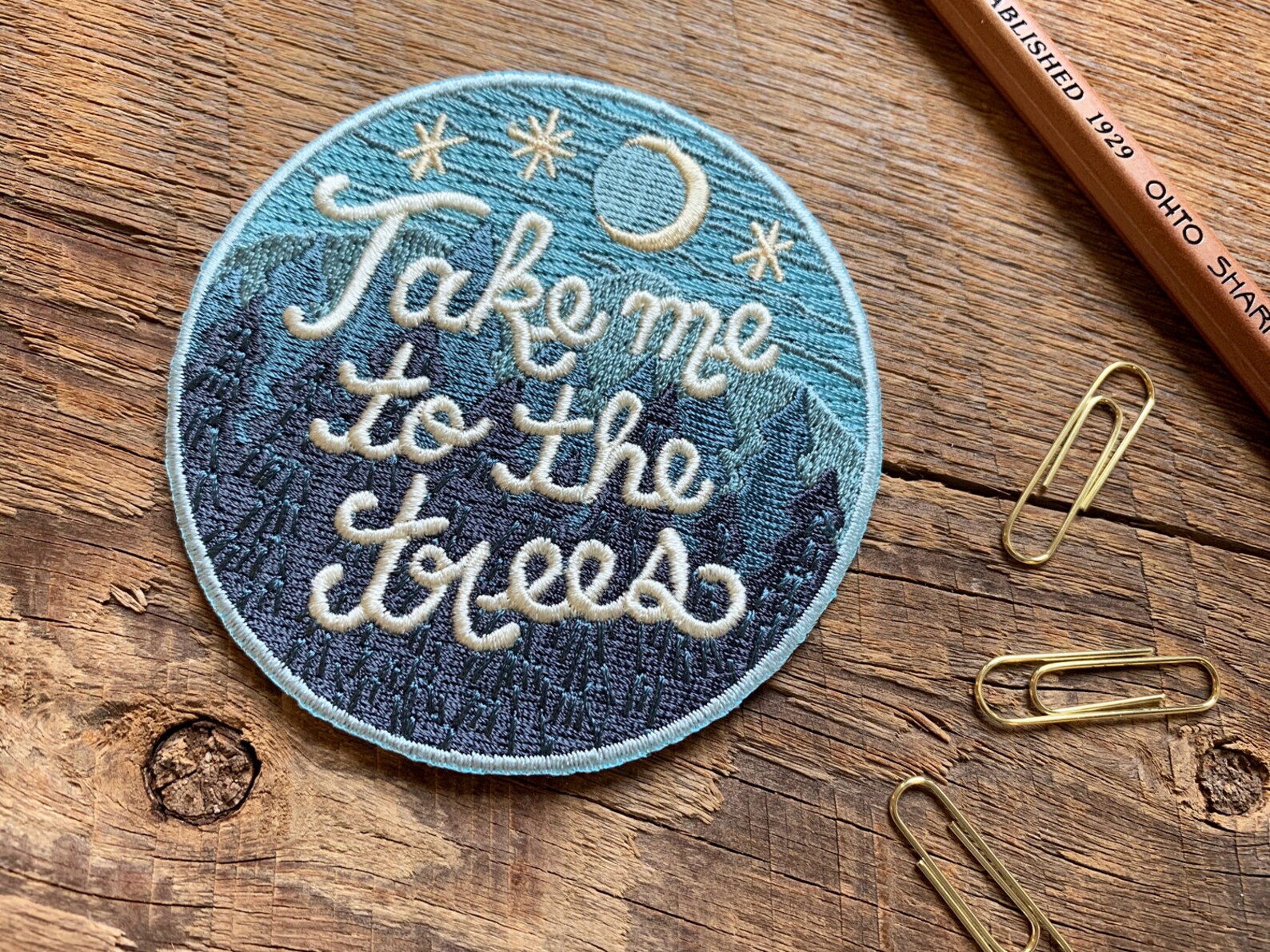 Take Me to the Trees Embroidered Patch Pine Tree Patch | Etsy