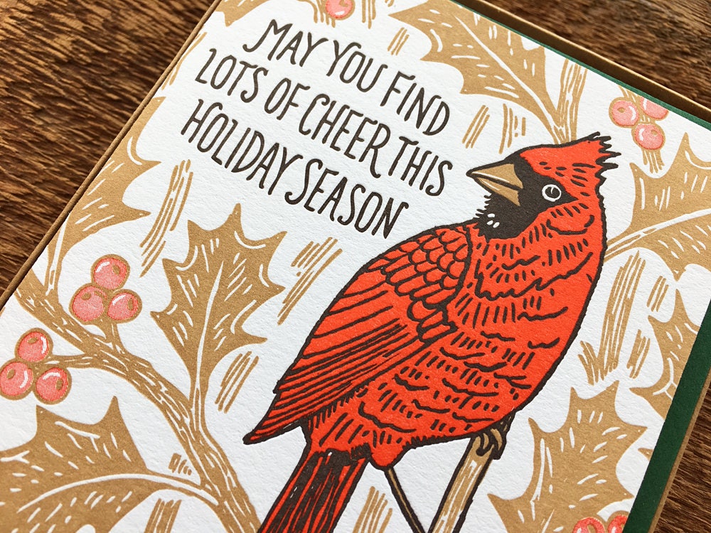 Holiday Cardinal Card Cardinal Christmas Card Boxed Set of 6 | Etsy