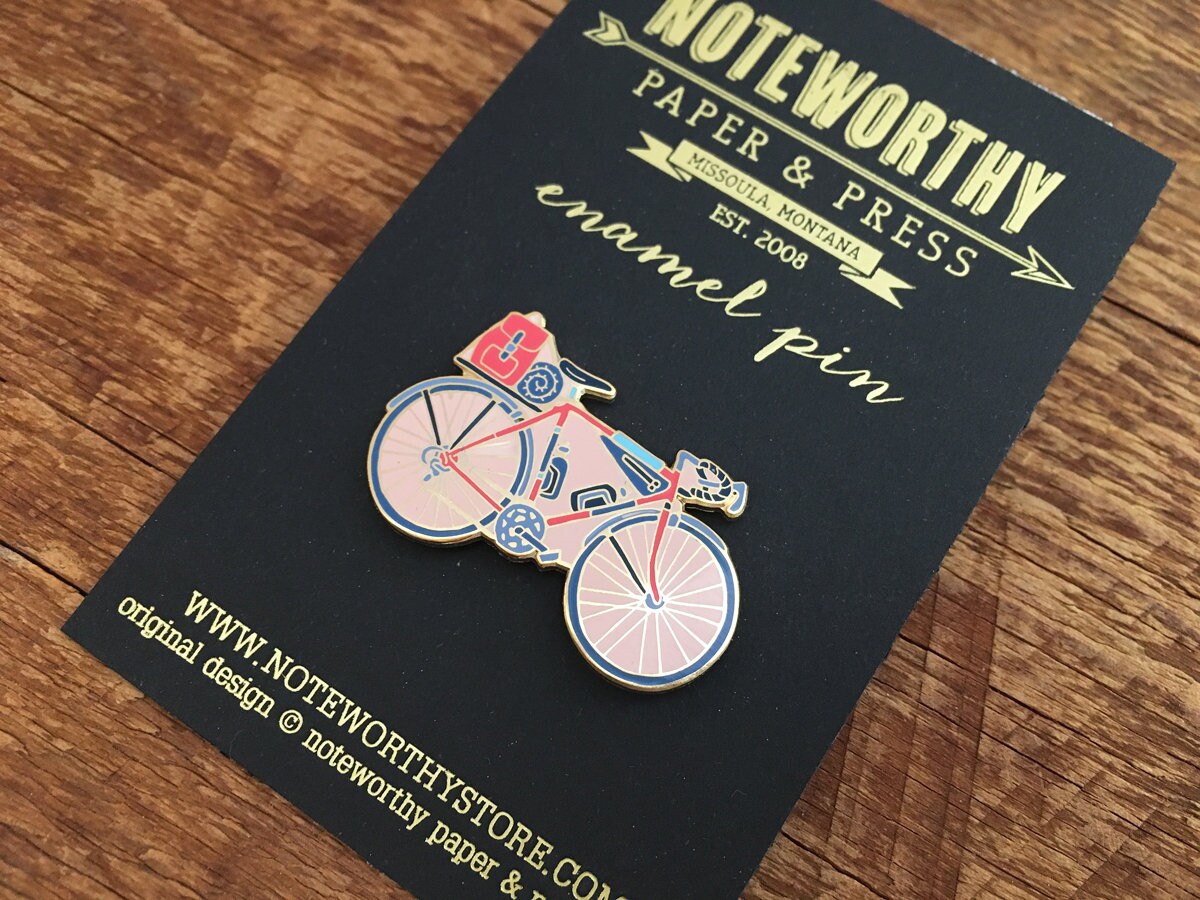 Bicycle Enamel Pin, Outdoors Enamel Pin, Single Hard Enamel Pin With ...