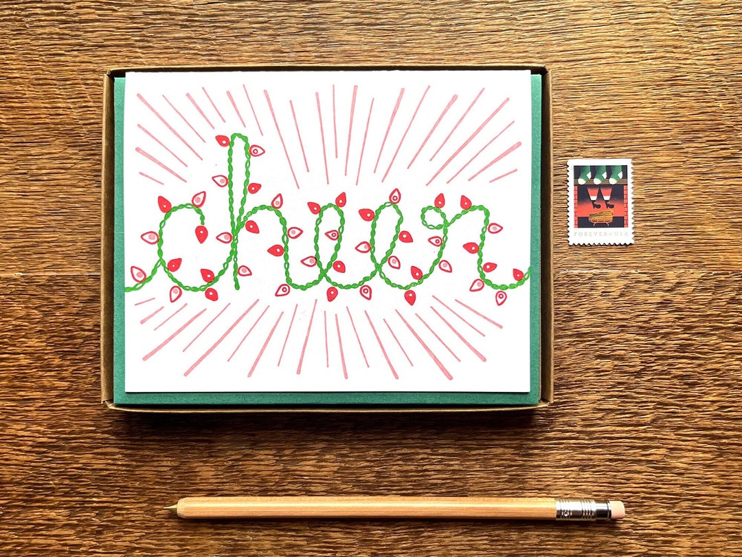 Holiday Cheer Christmas Lights,boxed Set of 6 Letterpress Holiday Cards ...