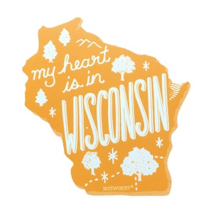 Wisconsin Sticker, Wisconsin State Sticker, Single Die Cut Vinyl ...