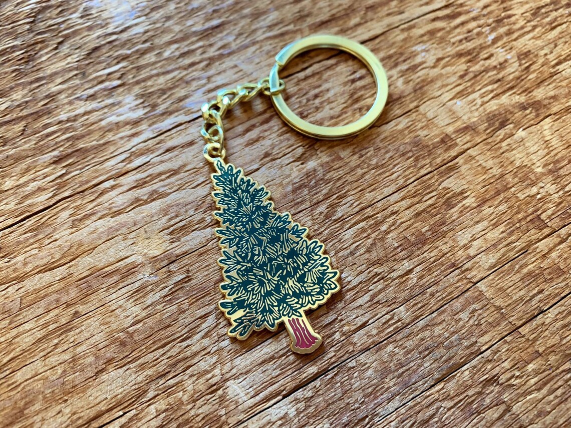 Pine Tree Enamel Keychain Pine Keychain Single Hard Enamel | Etsy