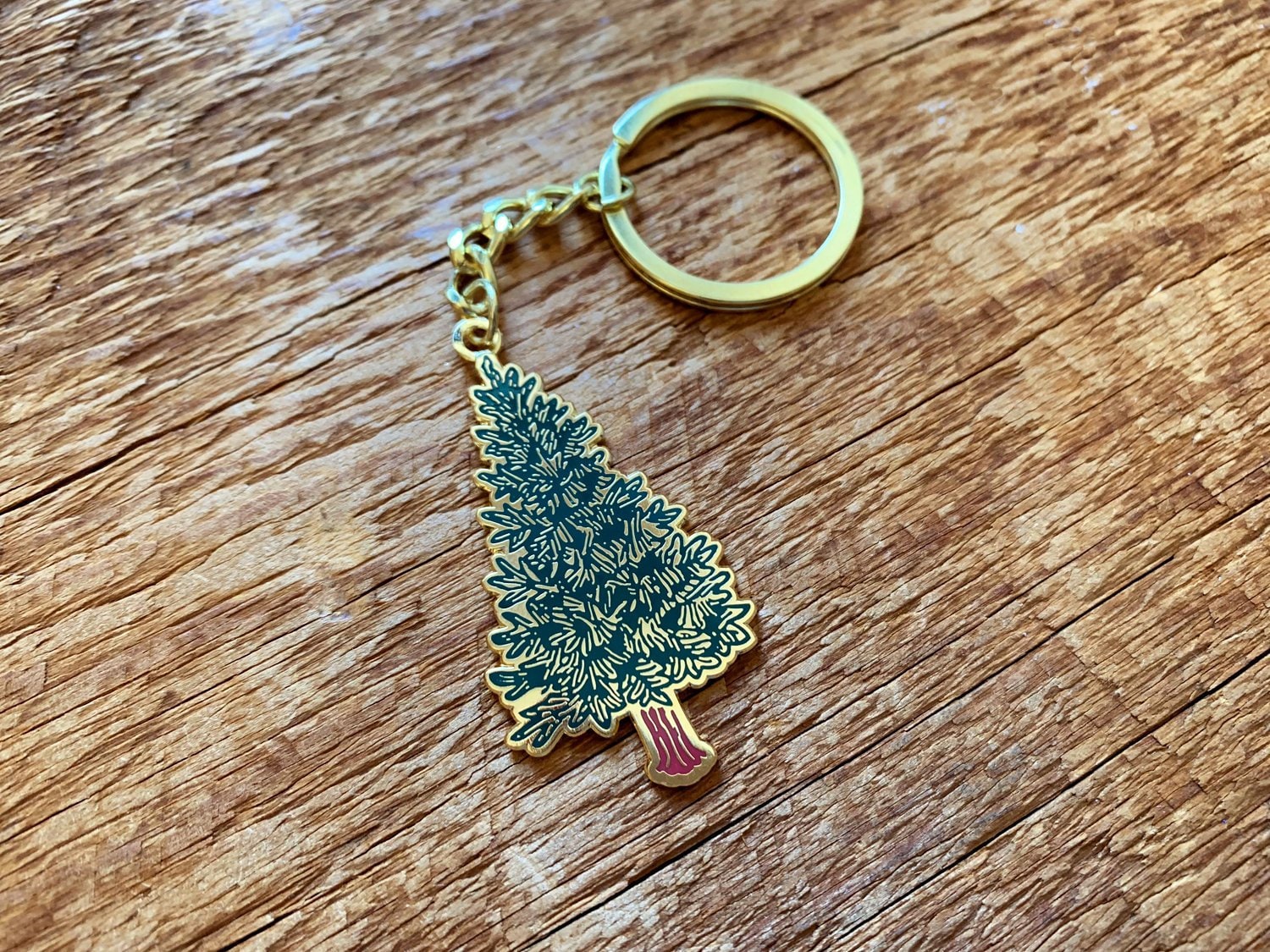 Pine Tree Enamel Keychain Pine Keychain Single Hard Enamel | Etsy